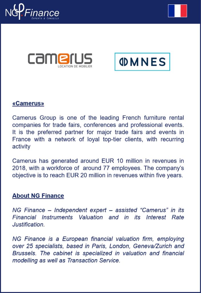 NG Finance a accompagné Camerus dans sa valorisation d’instruments financiers et sa ...