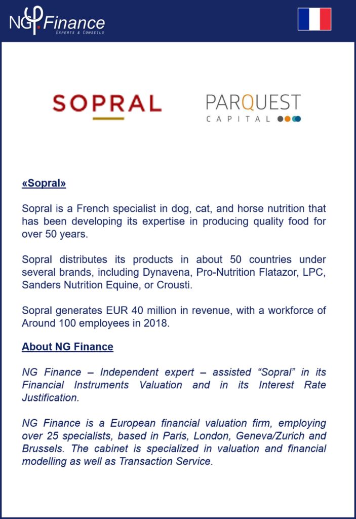 NG Finance a accompagné Sopral dans sa valorisation d'instruments financiers ainsi que dans sa ...