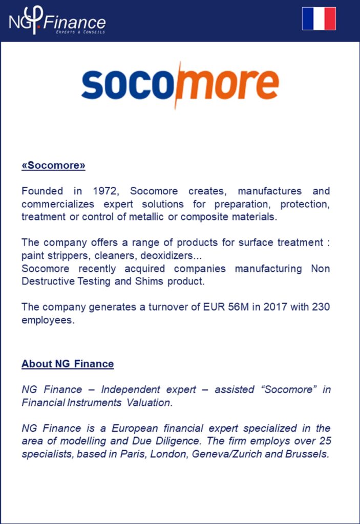 Socomore - NG Finance a accompagné la société Socomore dans sa ...